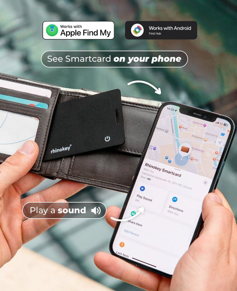 Wallet Tracker Card 1.8mm Apple & Google Find My - Rhinokey Smartcard ...